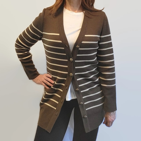 Saint James | Sweaters | Saint James Vintage Wool Striped Cardigan ...